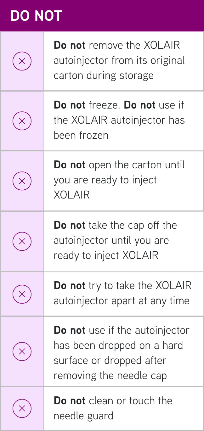 Dosing and Administration | Autoinjector | XOLAIR® (omalizumab)